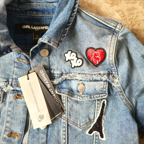 Karl Lagerfeld | Jackets & Coats | New Karl Lagerfeld Patch Denim ...